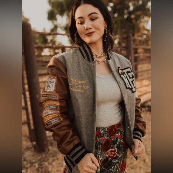 Jackets & Coats | Rodeo Quincy Gray Nfr Letterman Jacket | Poshmark